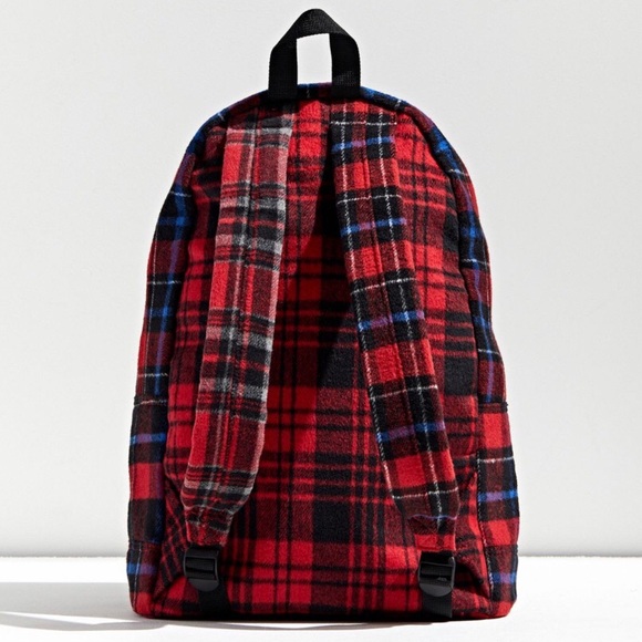 Urban Outfitters | Bags | Uo Plaid Flannel Backpack Red Black Full Size ...